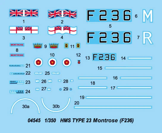 1/350 Trumpeter HMS Type 23 Frigate Montrose (F236) - 04545| MPM Hobbies