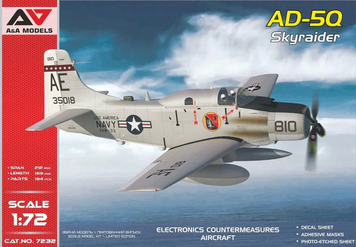 1/72 A&A Models AD-5Q Skyraider ECM Electronic Warfare Kit AAM7232| MPM Hobbies