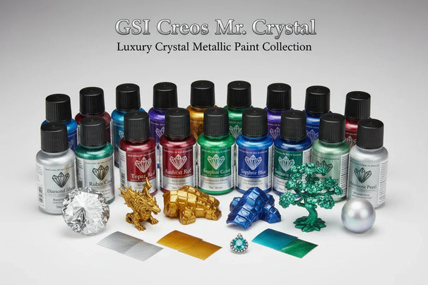 GSI Creos Mr. Crystal Metallic Lacquer Paints - 8 Gemstone Colors 18ml ...