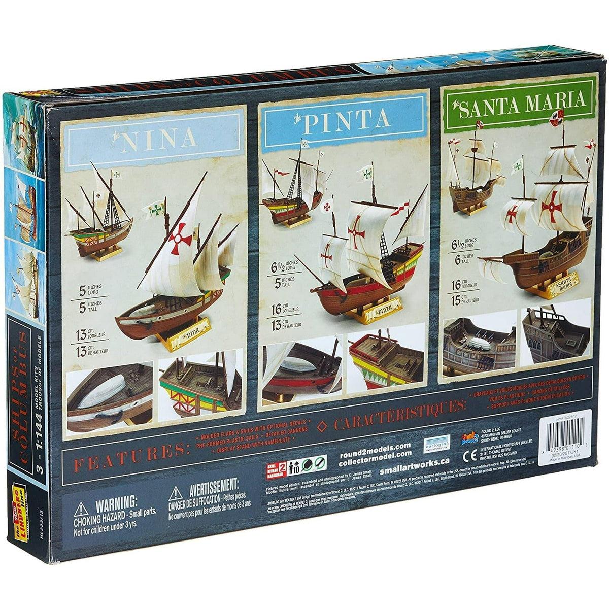 1/144 Lindberg Nina, Pinta & Santa Maria Sailing Ships (3 Kits) 223 ...