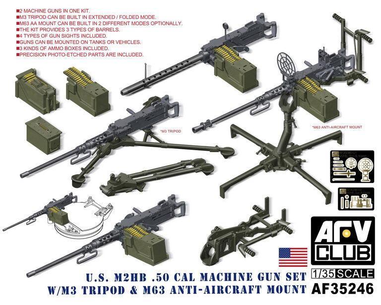 1/35 AFV US M2HB .50 CAL JUEGO DE AMETRALLADORA AF35246| MPM Hobbies