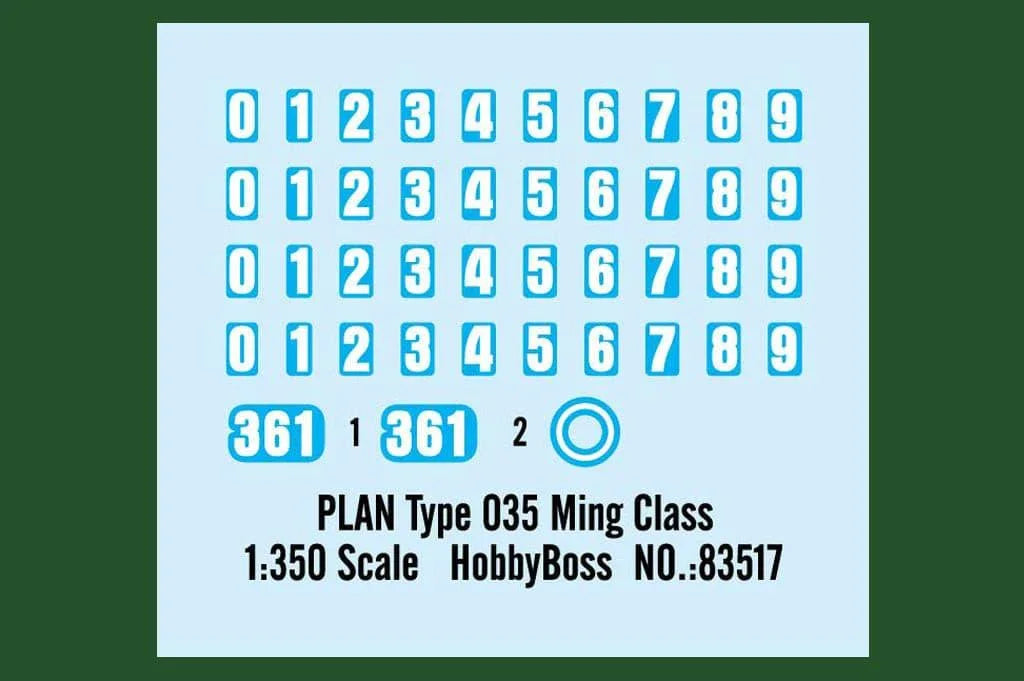 1/350 Hobby Boss PLAN Type 035 Ming Class Submarine 83517| MPM Hobbies