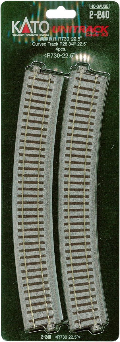 HO Kato Unitrack 730mm (28 3/4") Radius 22.5º Curve Track 4 pcs 2240 ...