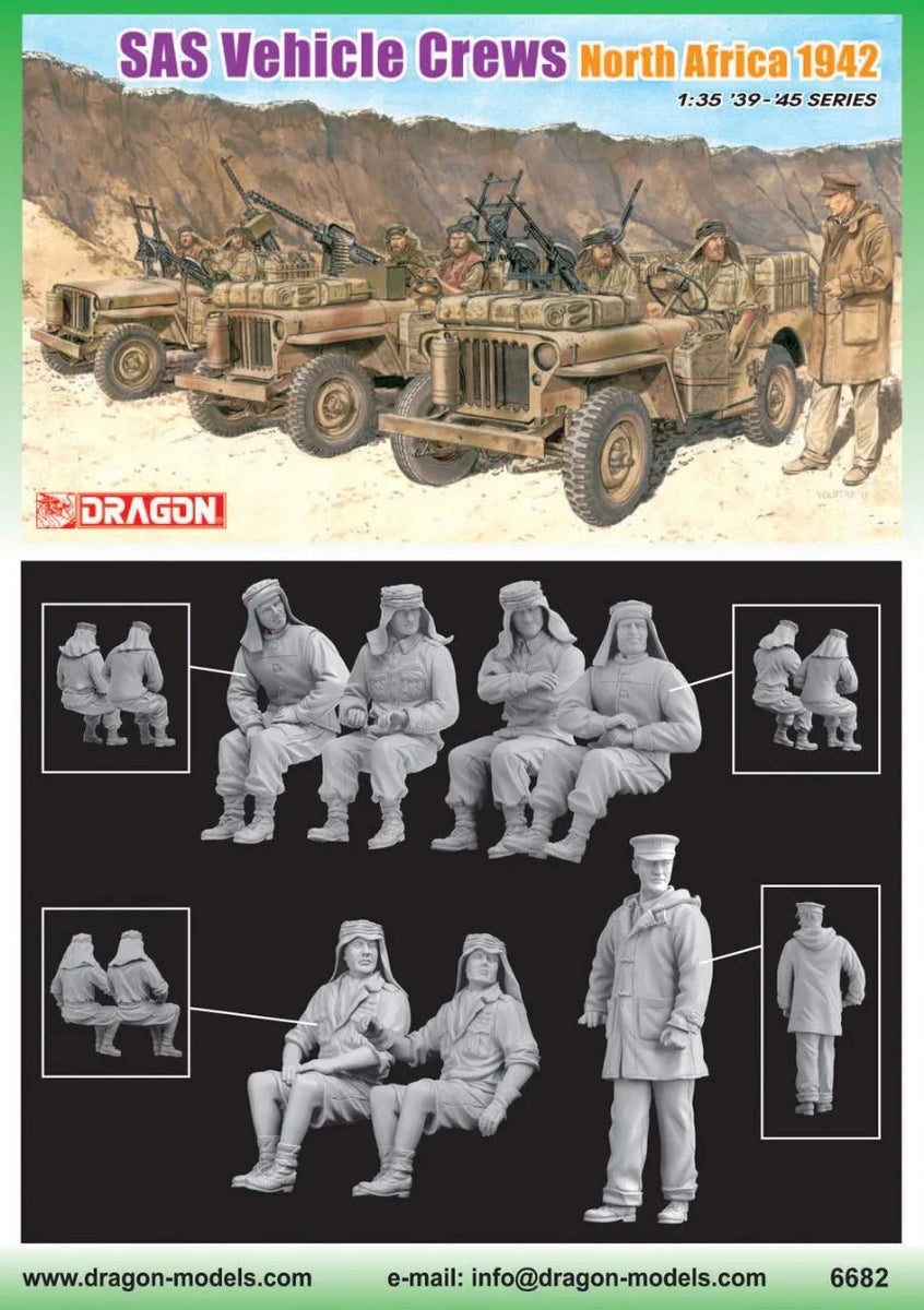 1/35 Dragon Models SAS Vehicle Crews North Africa 1942 - 6682| MPM Hobbies