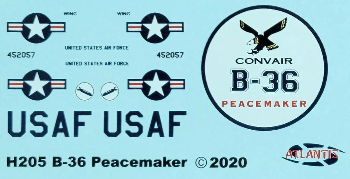 1/184 Atlantis Models B-36 Peacemaker Plastic Model Kit with Swivel St ...