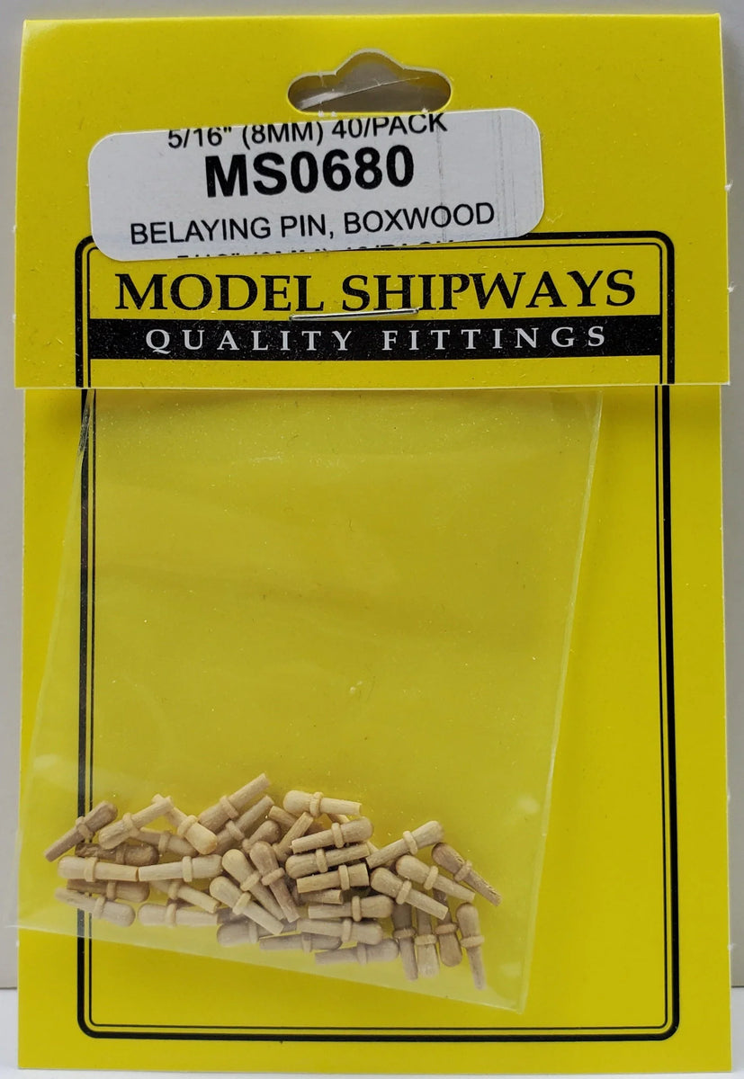 Model Shipways - 5/16" (8mm) Boxwood Belaying Pin 40 pcs - 680| MPM Hobbies