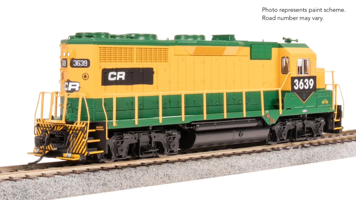 HO Broadway Ltd EMD GP35 CR 3639 RDG Yellow/Green w/CR Patch Paragon4 | MPM Hobbies