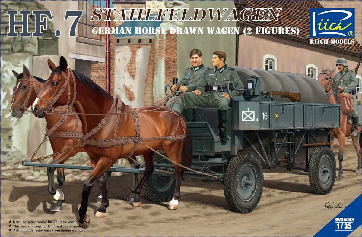 1/35 Riich HF.7 Stahlfeldwagen German Horse Drawn Wagen (2 Figures) 35 ...