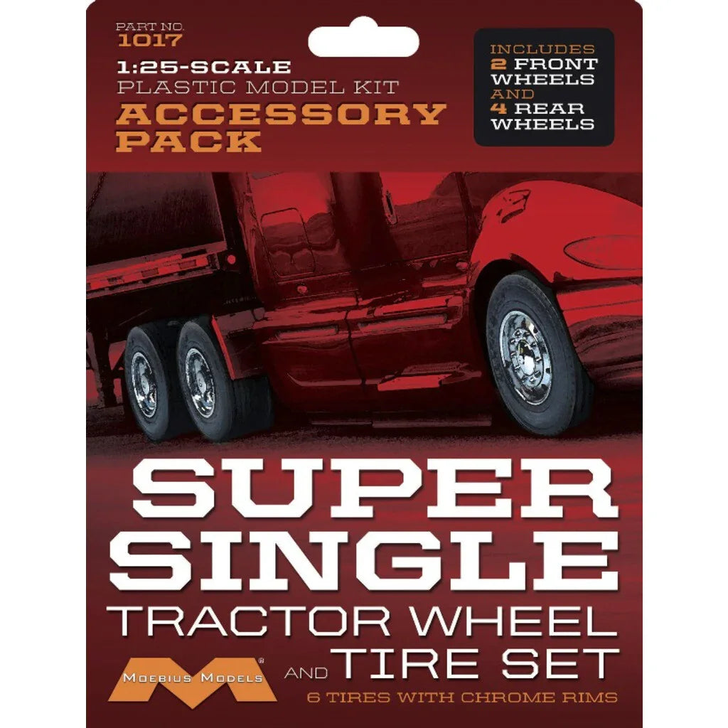 1/25 Moebius Super Single Tractor Wheel & Tire Set 1017| MPM Hobbies