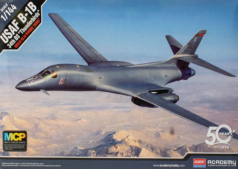 1/144 Academy USAF B-1B Lancer 34th BS Thunderbirds Bomber Model Kit ...