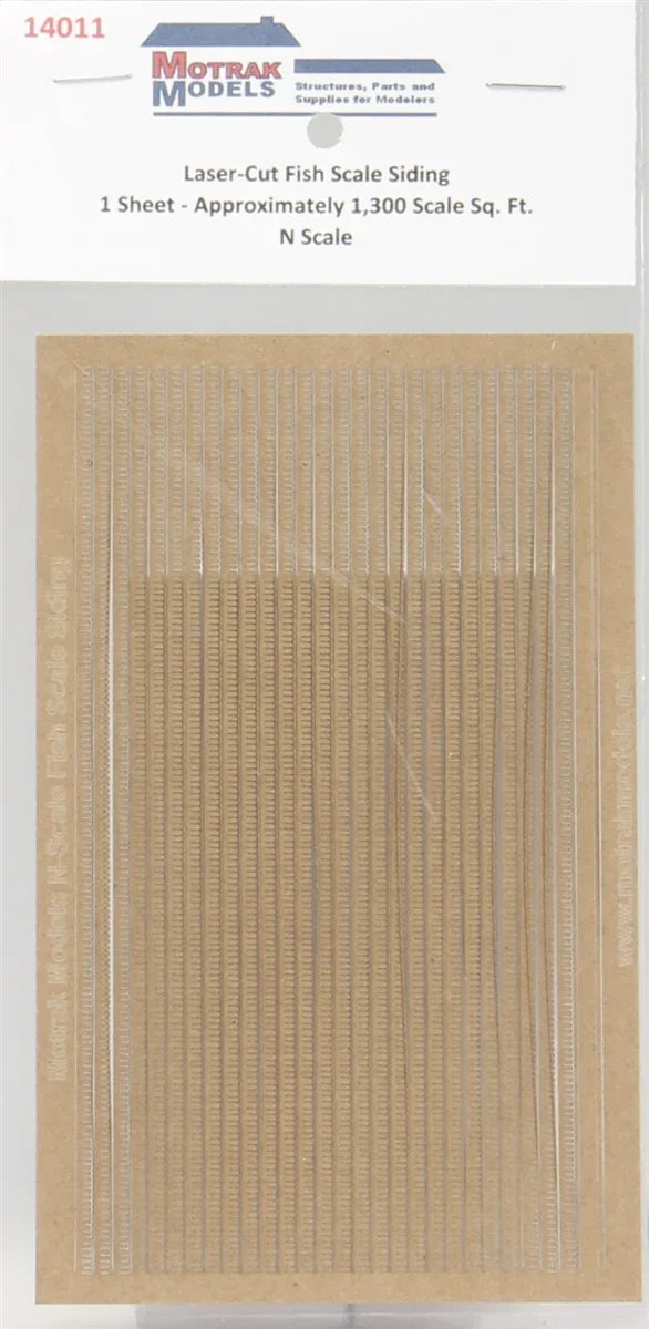 Motrak Models N Scale Fish Scale Siding 14011 | Laser-Engraved Basswood ...