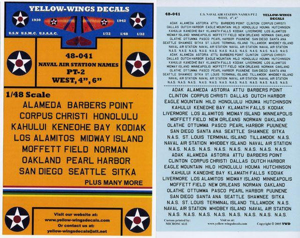 1/48 Yellow Wings US Naval Air Station Names West 48-041 | MPM Hobbies ...