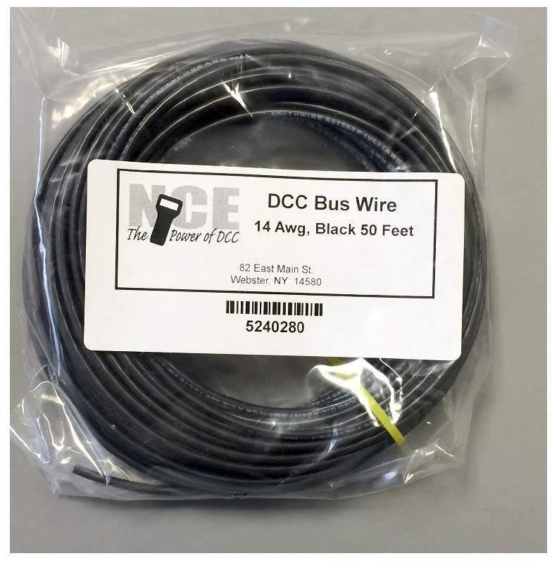 NCE DCC Main Bus Wire (Black) 14AWG 50 Feet 0280| MPM Hobbies