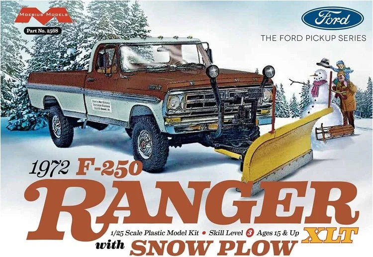 1/25 Moebius 1972 Ford F250 Ranger XLT Snow Plow 2568| MPM Hobbies