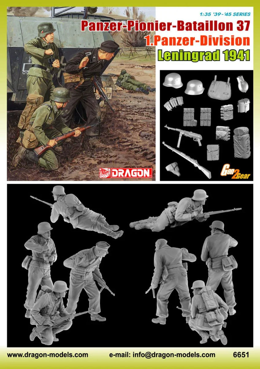 1/35 Dragon Model Panzer-Pionier-Battaillon 37 1.Panzerdivision Lening ...