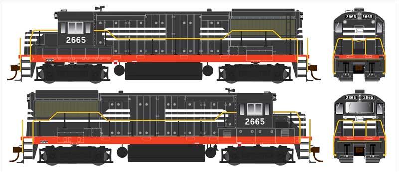 HO Bowser GE U25B Penn Central - New Haven PH IIb Cab #2665 - 25153 ...