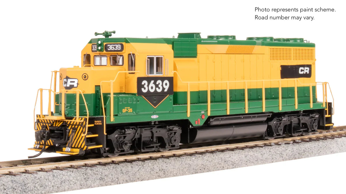 HO Broadway Ltd EMD GP35 CR 3639 RDG Yellow/Green w/CR Patch Paragon4 | MPM Hobbies