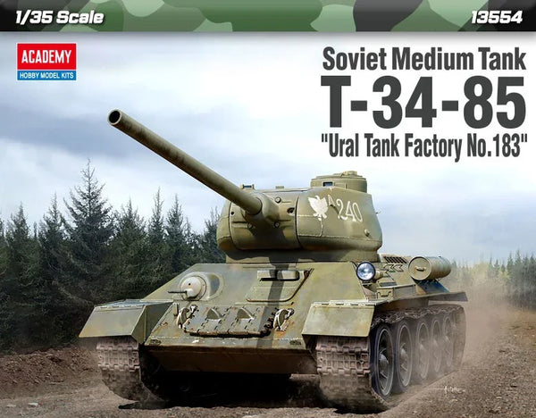 1/35 Academy Soviet T-34-85 Ural Tank Factory No.183 WWII Medium Tank ...