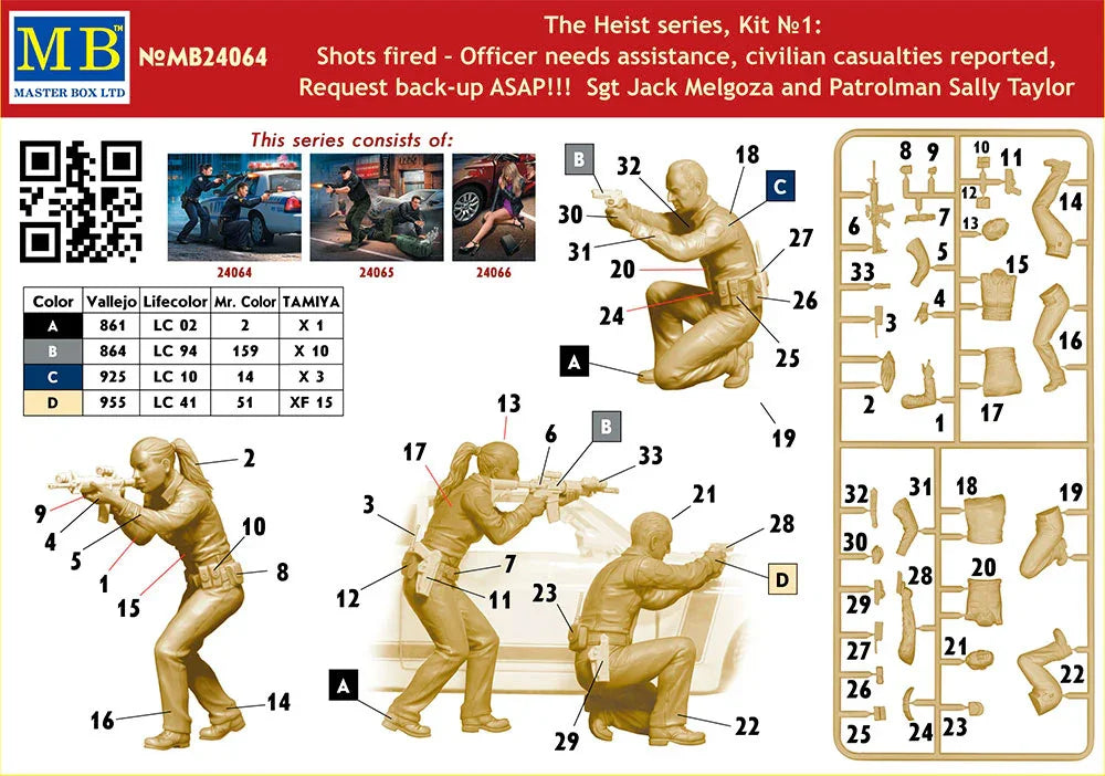 1/24 Master Box The Heist Series Kit #1: Sgt. Jack Melgoza and Patrolm ...