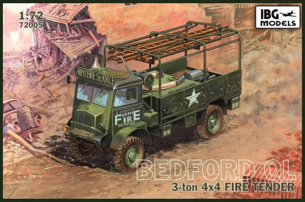 1/72 IBG Model Bedford QLR 3 ton 4x4 Fire Tender Plastic Model Kit 720 ...
