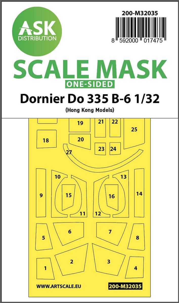 1/32 Art Scale Dornier Do 335B-6 One-Sided Mask for HK Models 32035 ...
