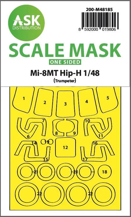 1/48 Art Scale Mil Mi-8MT One-Sided Express Fit Mask for Trumpeter 481 ...