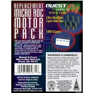 Quest Micro Maxx Rocket Motors 6-Pack 5631| MPM Hobbies