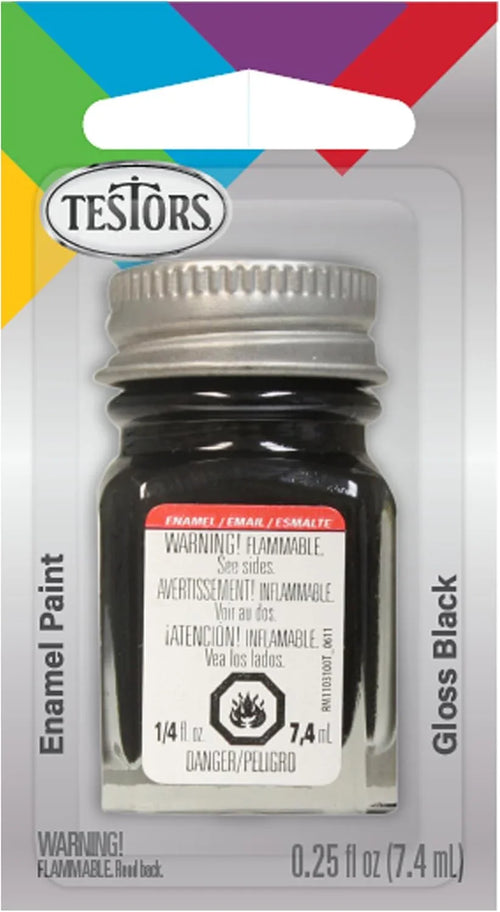 Testors Enamel Paint Gloss Black 1/4 oz | 1147| MPM Hobbies