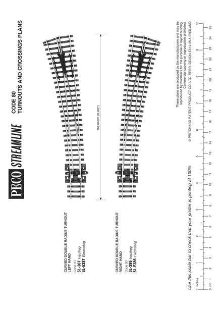 N Code 80 Curved Left Hand Turnout (Inside 18" & Outside 36" Radius) w ...
