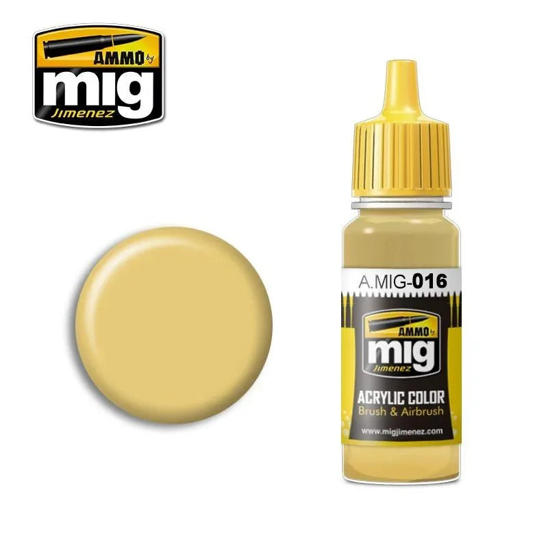 A.Mig-0016 ACRYLIC COLOR RAL 8020 Gelbbraun| MPM Hobbies