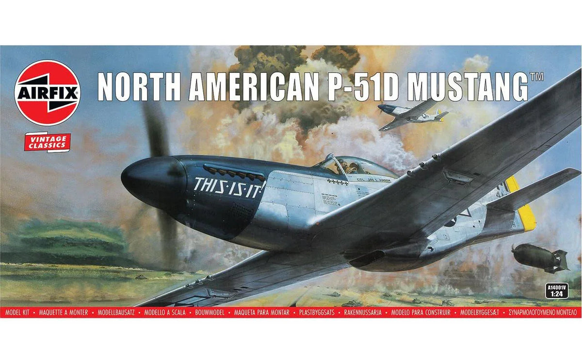 1/24 Airfix North American P-51D Mustang Model Kit AIRA14001V| MPM Hobbies