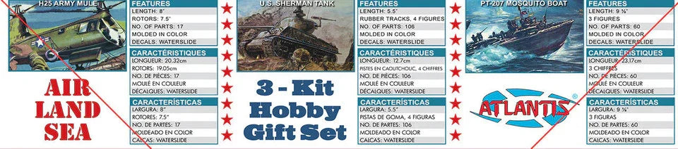 Atlantis Models Air Land & Sea Gift Set - 3 WWII Model Kits ...