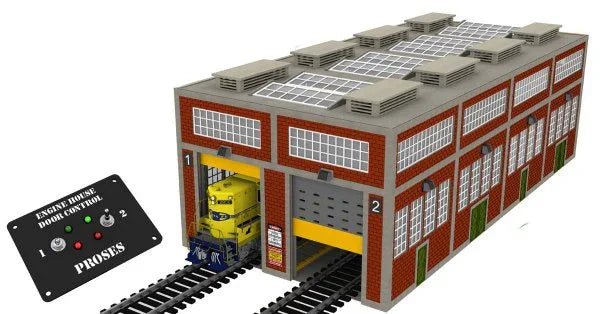 O Bachmann Dual-Stall Modern Engine House (With Motorized Doors) 39114 ...