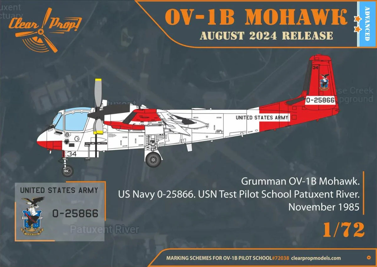 1/72 Clear Prop OV-1B Mohawk Pilot School Advanced Plastic Model Kit ...