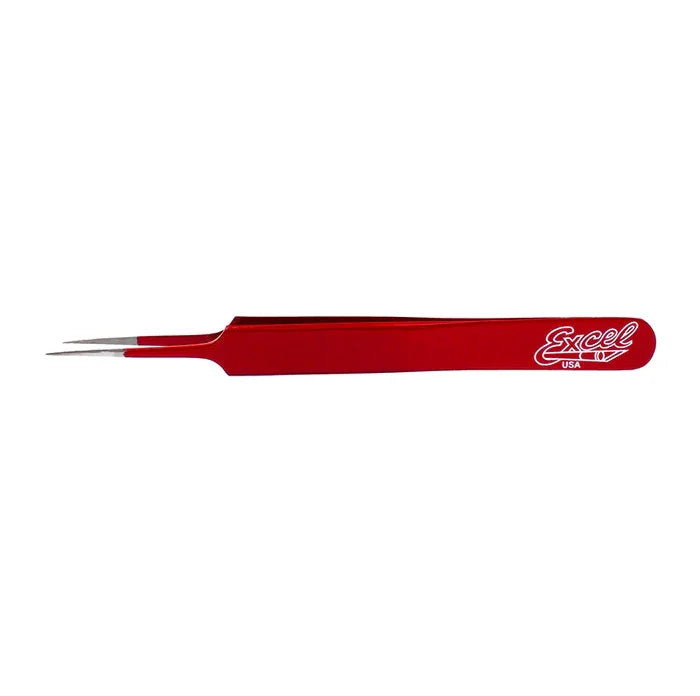 Excel Straight Point Tweezers Red 30427| MPM Hobbies