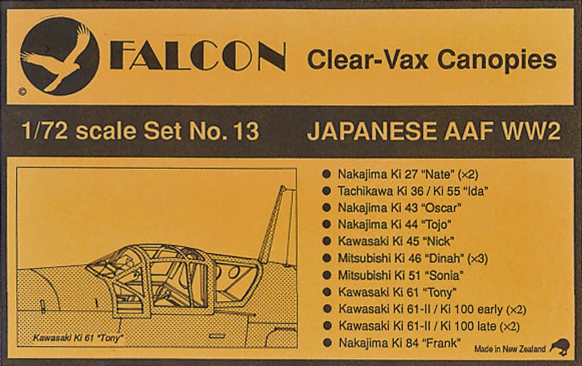 1/72 Falcon Canopies Set Japanese Army Air Force World War II| MPM Hobbies