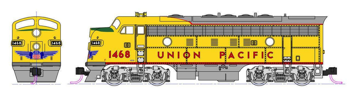 N Kato EMD F7A + F7B Union Pacific Freight Ensemble de 2 locomotives ...