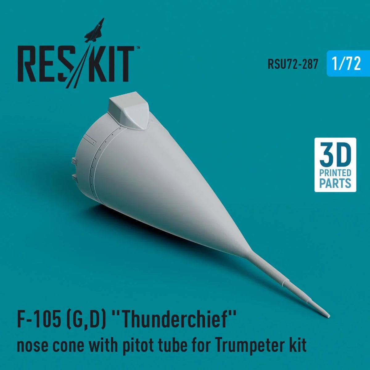 1/72 Reskit F-105 (G,D) Thunderchief nose cone with pitot tube for Tru ...