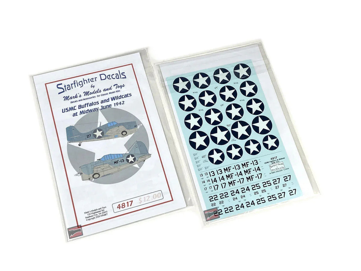 1/48 Starfighter Decals - USMC Buffalos & Wildcats at Midway June 1942 ...