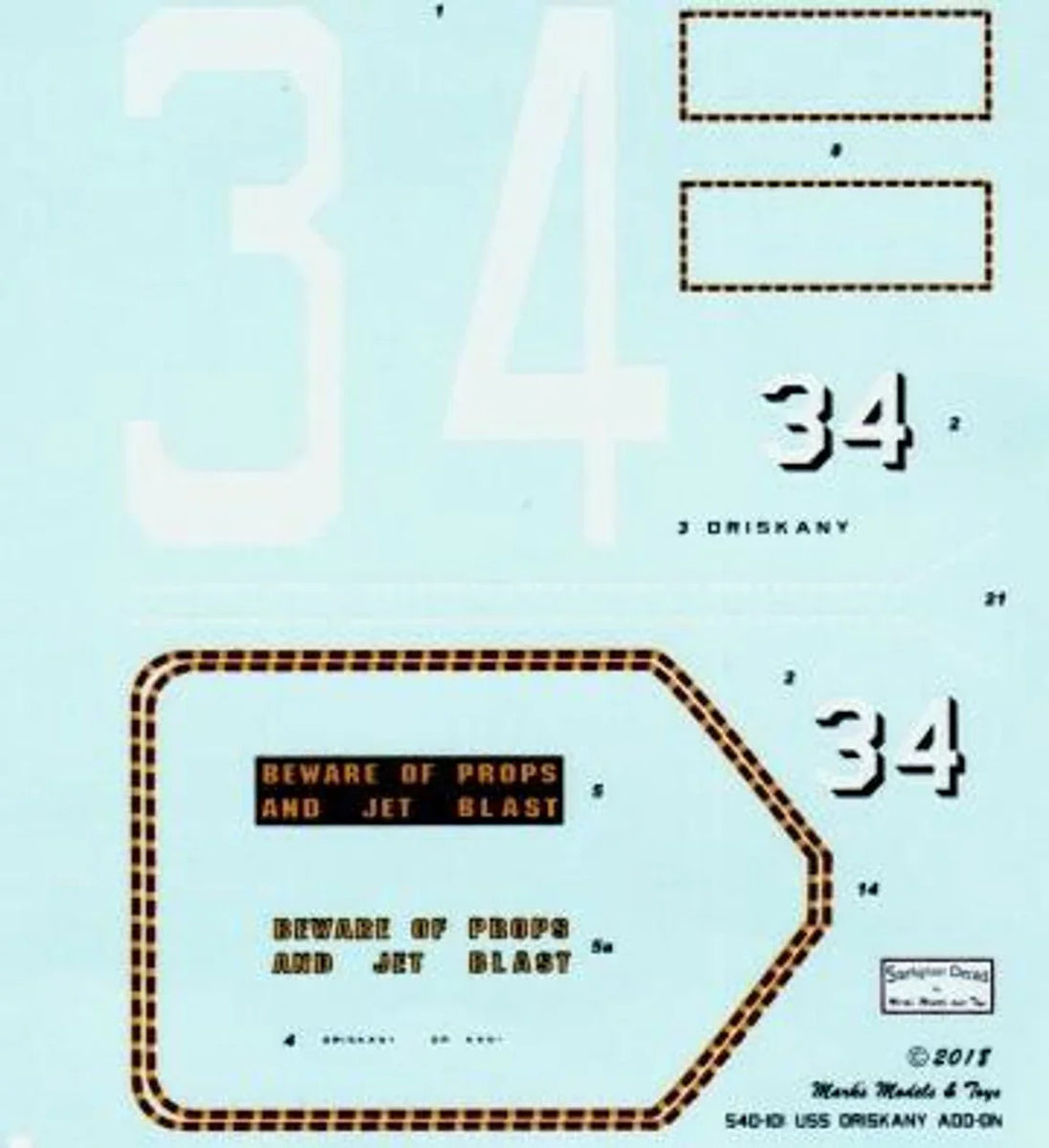 1/540 Starfighter Decals - USS Oriskany CV34 Essex Class Add-On Supple ...