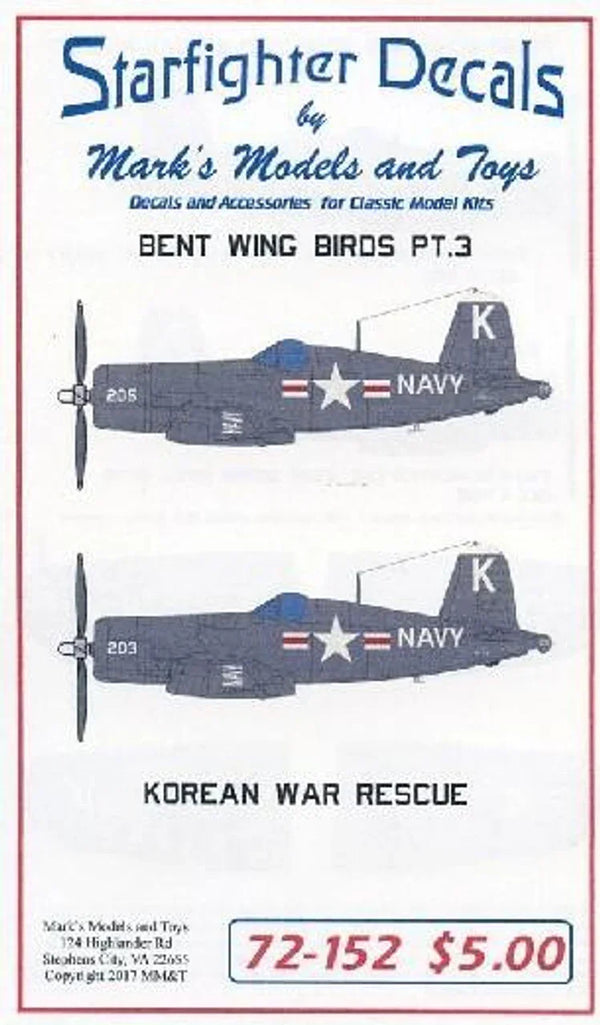 1/72 Starfighter Decals - Bent Wings Bird Part 3 Korean War Rescue| MPM ...