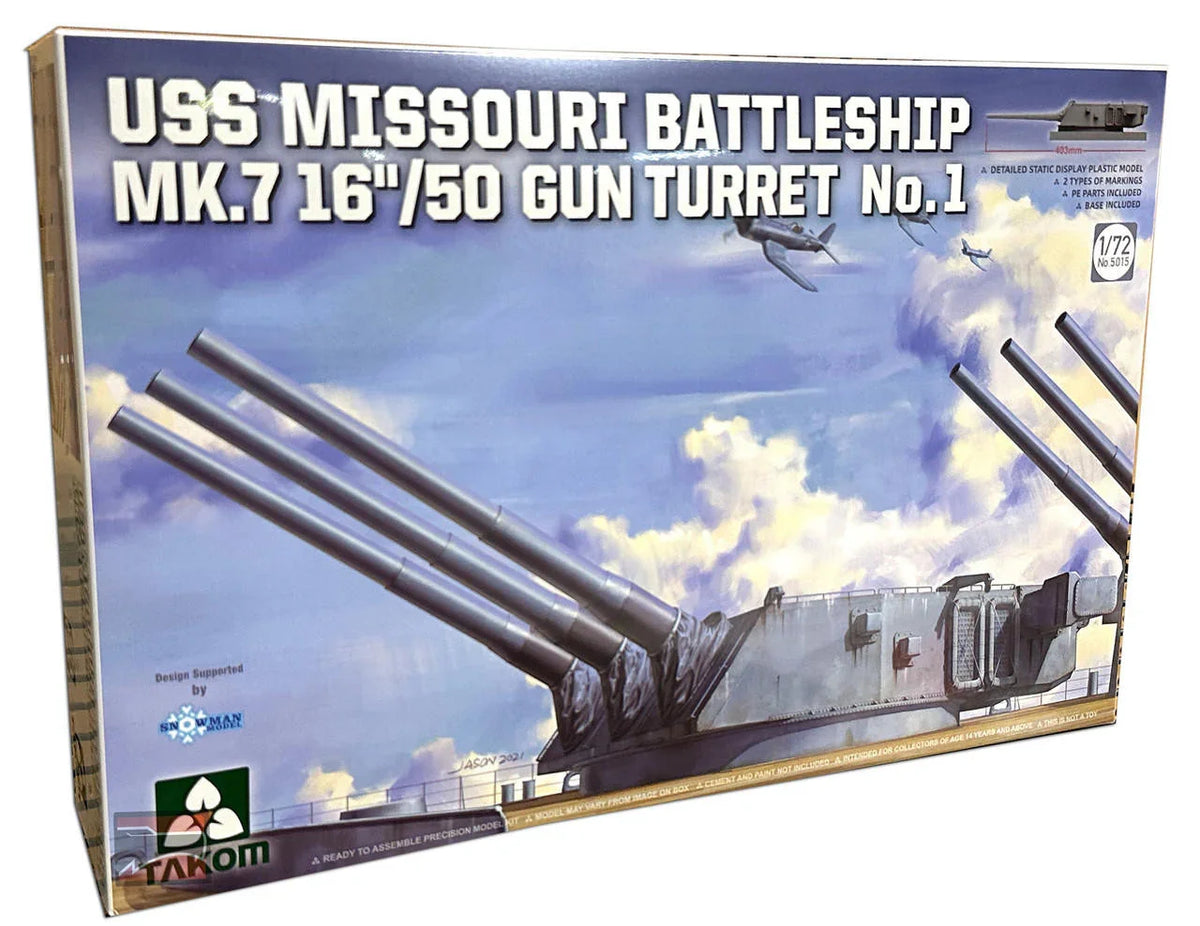 1/72 Takom USS Missouri Battleship Mk 7 16"/50 Gun Turret| MPM Hobbies