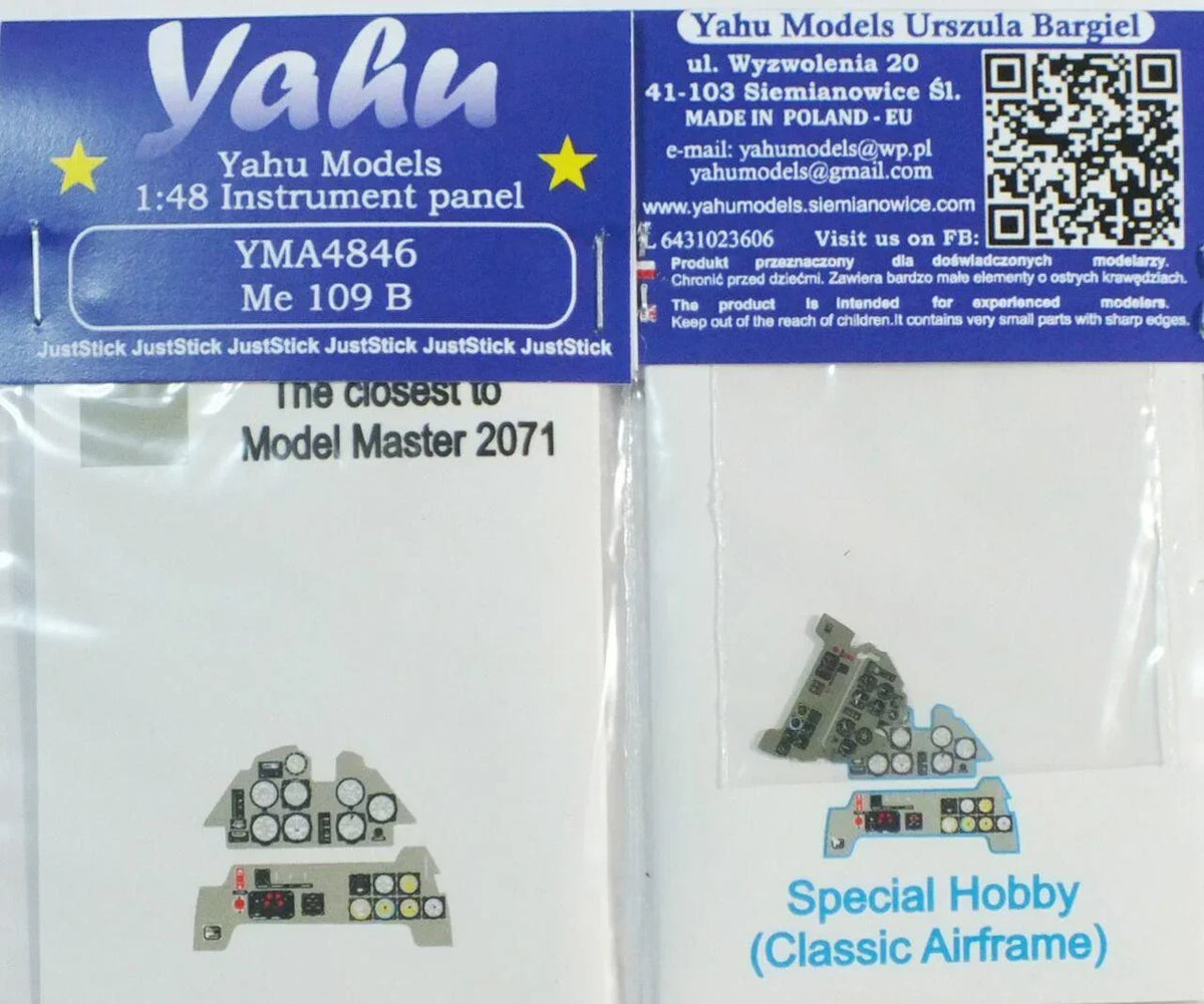 1/48 Yahu Models Me 109 B - Instrument Panel| MPM Hobbies