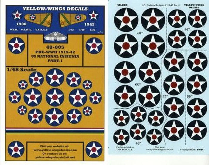 1/48 Yellow Wings Decals US National Insignia Red Dot Part-1| MPM Hobbies